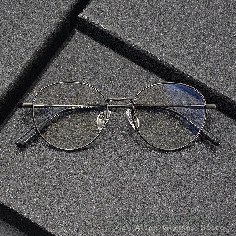 135mm Ultra Light Pure Titanium Optical Glasses Frame Men Women Oval ...