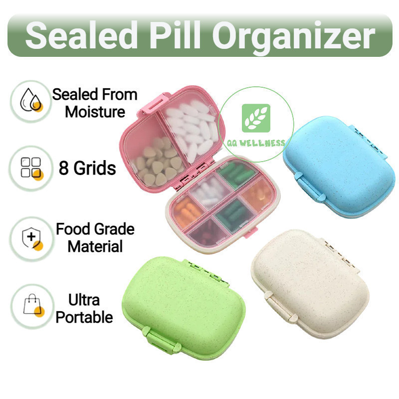 Sealed 7 Grids Pill Organizer Daily Pill Case Small Pill Box Portable ...