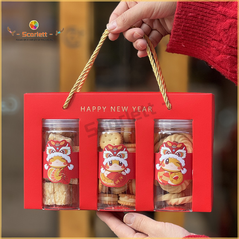 [10pcs/set] 2025 New Year&Christmas Handmade Food Jar Packaging Box Set ...