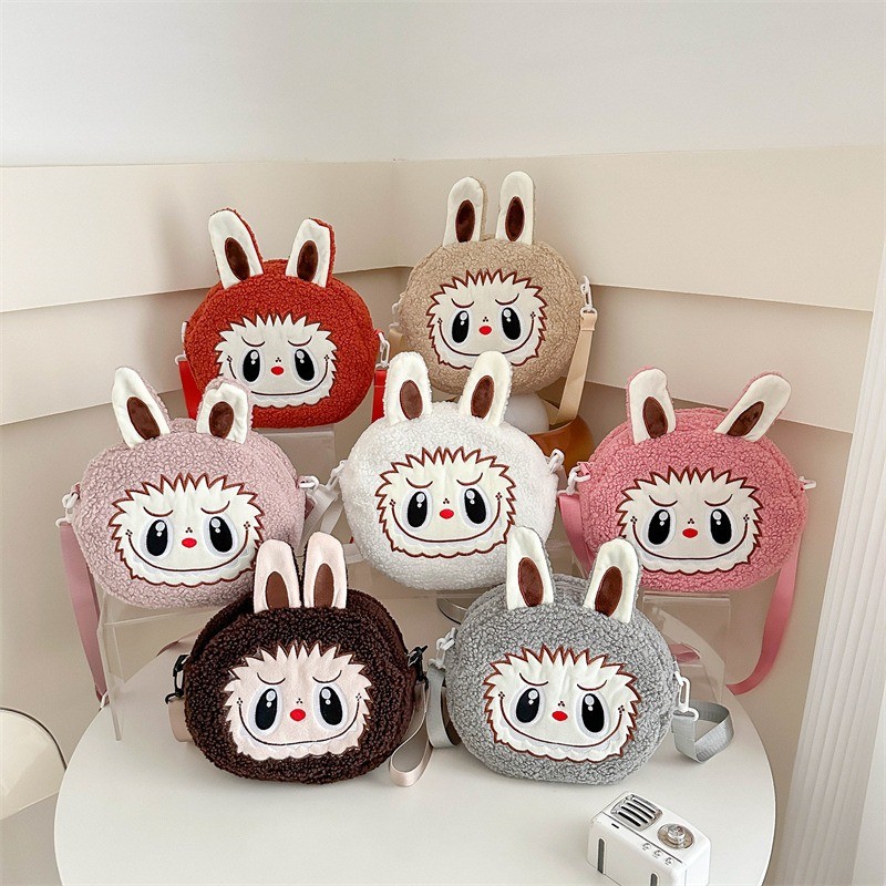 Labubu Crossbody Bag Plush Wallet Ladies Card Love Cartoon Shoulder Bag ...