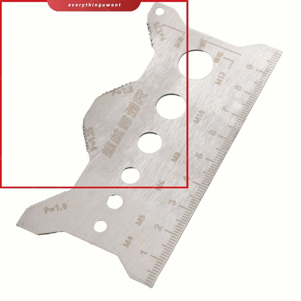 Screw Thread Gauge Screw Measuring Ruler Tool Length Diameter Pitch ...