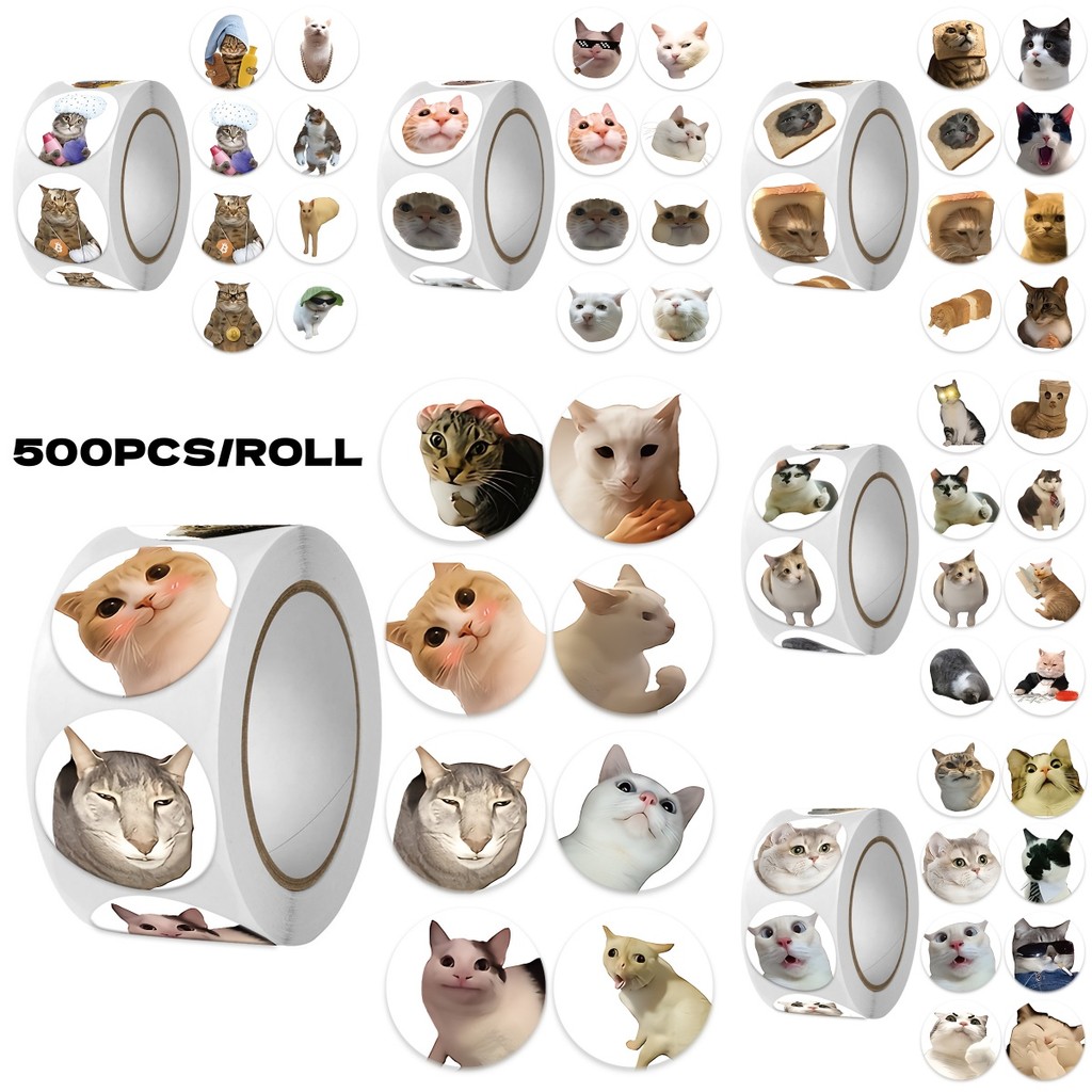 Cat Meme Sticker Mega Pack (500 Sheets) | Waterproof Adhesive Decals ...