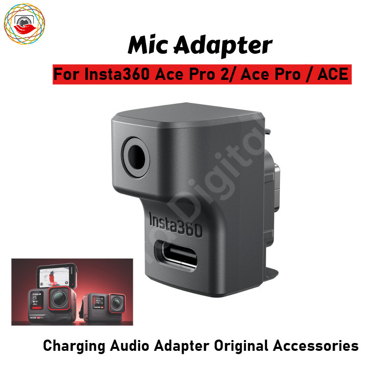 For Insta360 Ace Pro 2 Mic Adapter Audio Jack Microphone Gear USB-C ...
