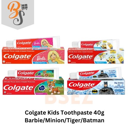 Colgate Kids Toothpaste 40g Barbie/Minion/Tiger/Batman | Shopee Singapore