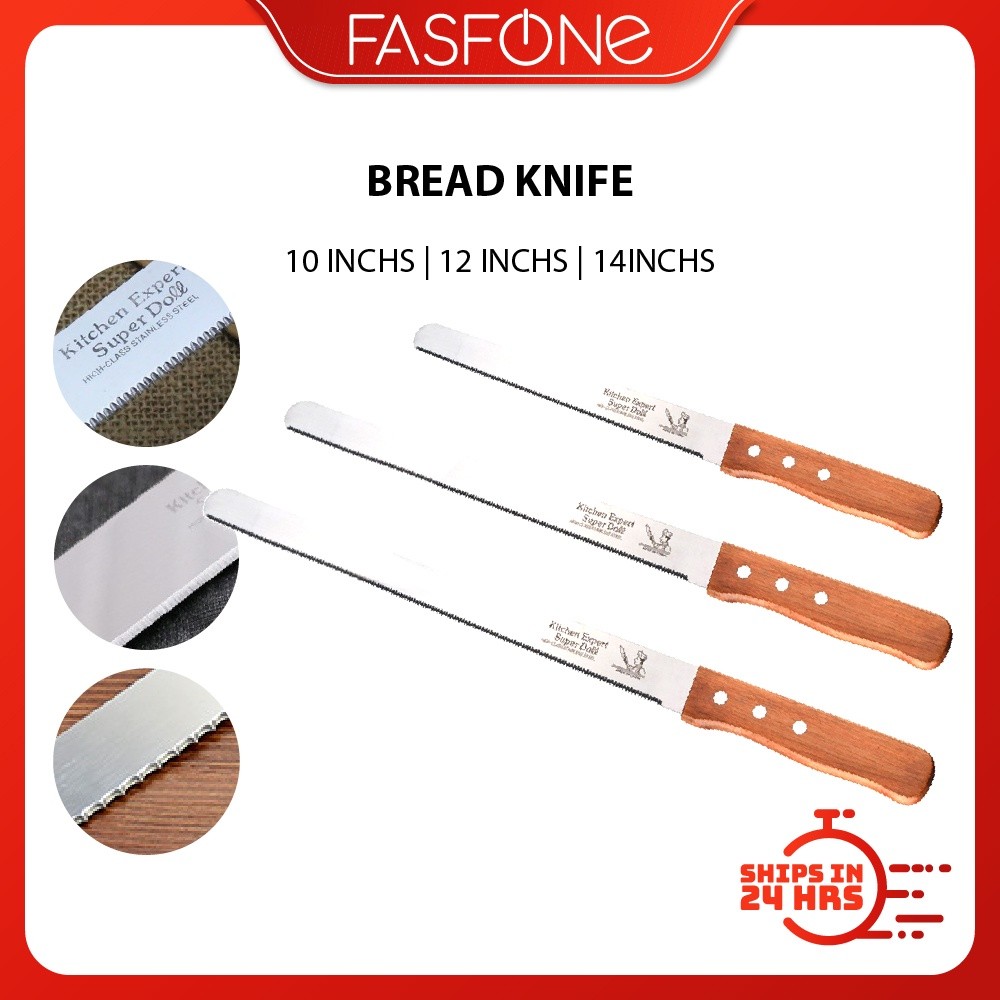 Stainless Steel Blade l Bread Knife | Wood Handle l Knife Holder Wood ...