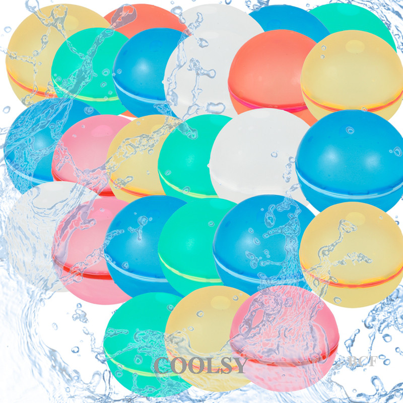 COOLSY 6/12/24Pcs Reusable Water Bomb Splash Balls Balloons Absorbent ...