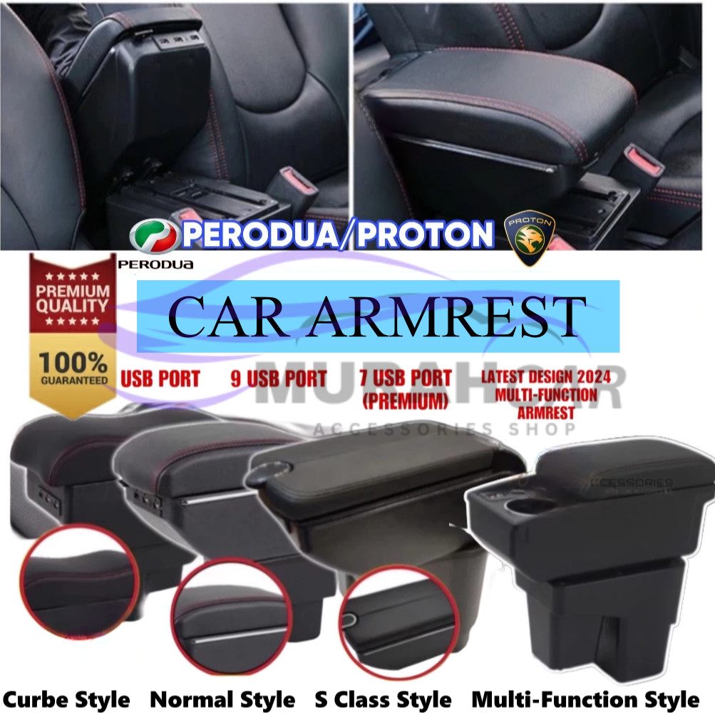 Car Arm Rest USB Port Armrest Console Box Axia Bezza Myvi Viva Aruz ...