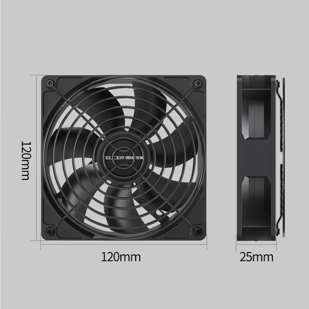 120mm Case Fan Cooler 3000RPM PWM 4Pin Chassis Fans Chassis Radiator ...