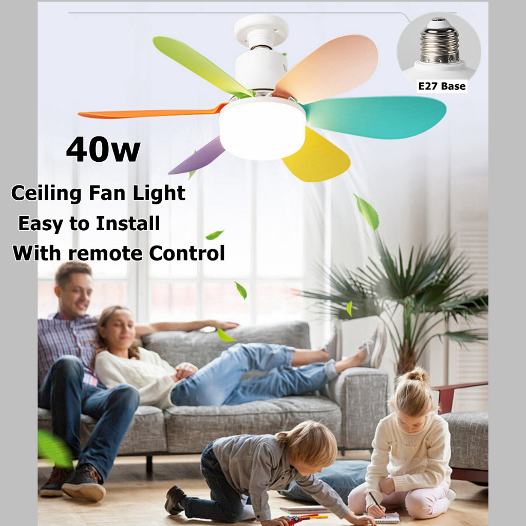 E27 Fan Light Ceiling Fan Lamp 3 Speeds Lighting Fan Small Ceiling Fan ...