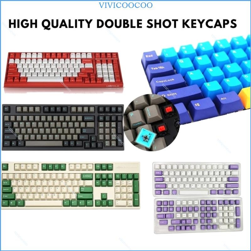 VIVI PBT Keycaps Full Set Two Color Double Shot Heat Sublimated Process ...