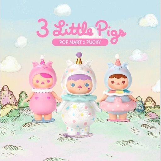 P POPMART PUCKY PUCKY New Year's Three Little Pigs Series Genuine ...