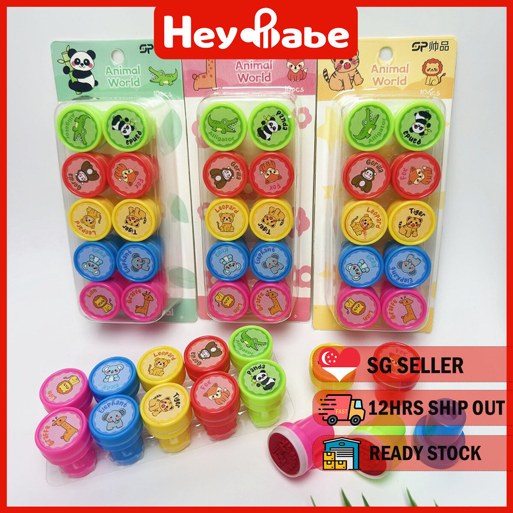 【10Pcs】Kids Cartoon Stamp Set | Reward Chops | Goodie Bag Toy | Teacher ...