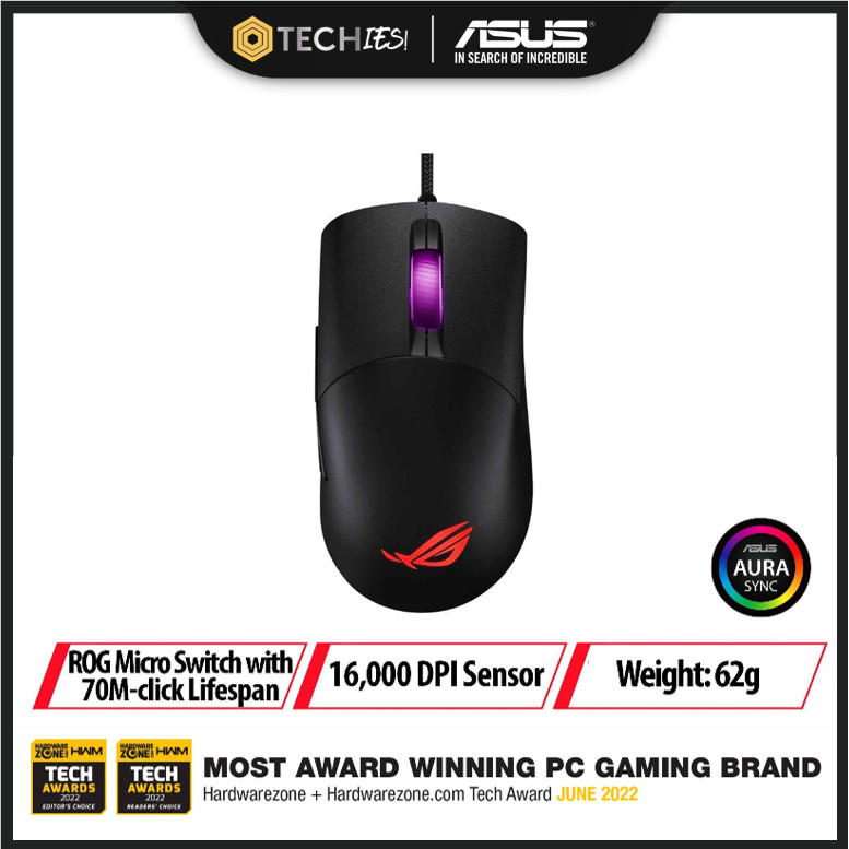 ASUS ROG KERIS lightweight FPS gaming mouse(ROG 16,000 dpi sensor,exclusive push-fit switch ...