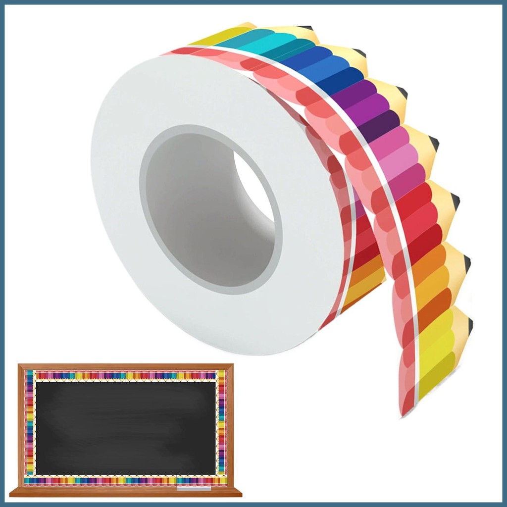 Bulletin Board Trim Pencils 65ft Rolled Border Trim With Pencil ...