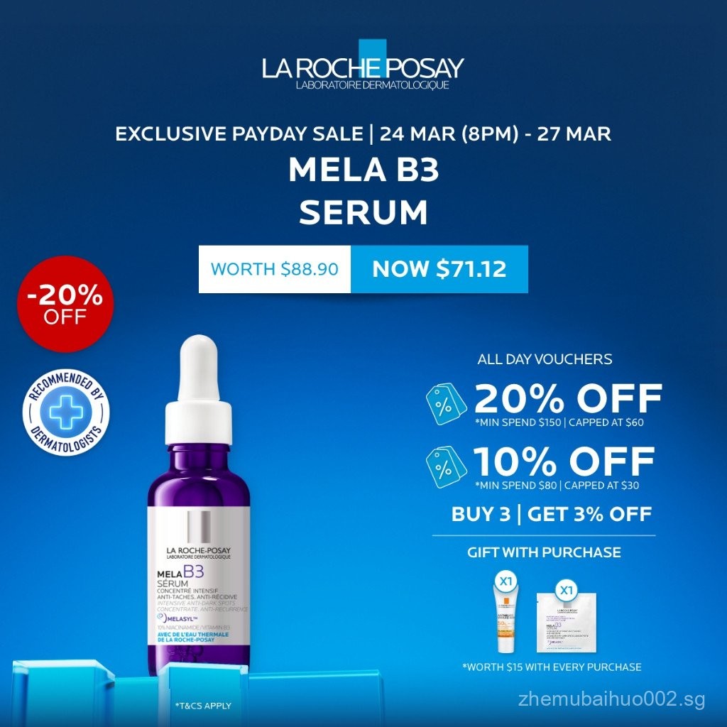 La Roche-Posay MELA B3 Serum - Intensive anti-dark spots concentrate serum, anti-recurrence ...