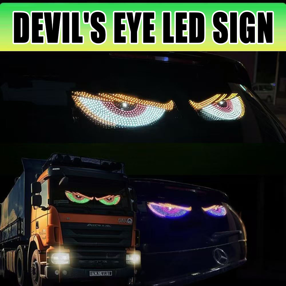 Dynamic Devil's Eye Light Car Sticker Car Train Universal LED ...