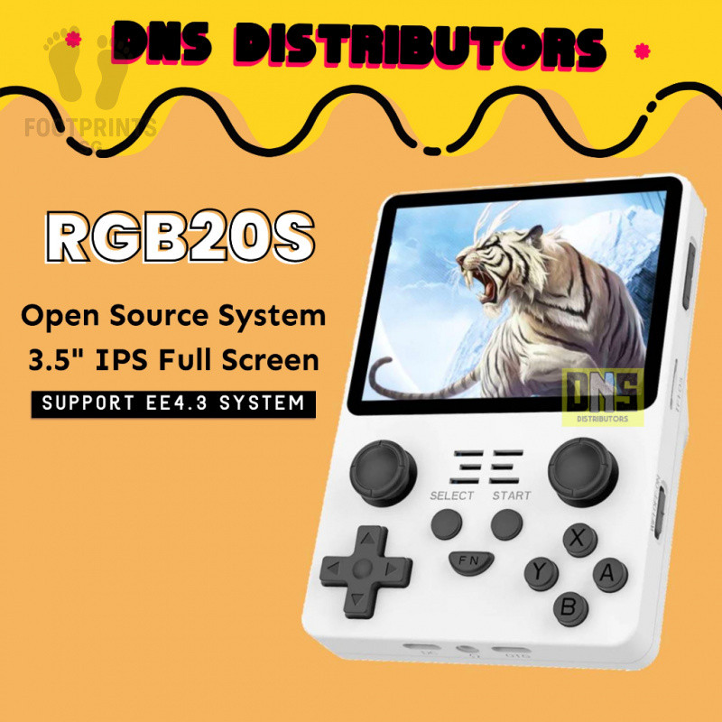 Footprints POWKIDDY RGB20S Handheld Game Console Retro Open Source System RK3326 3.5-Inch IPS ...