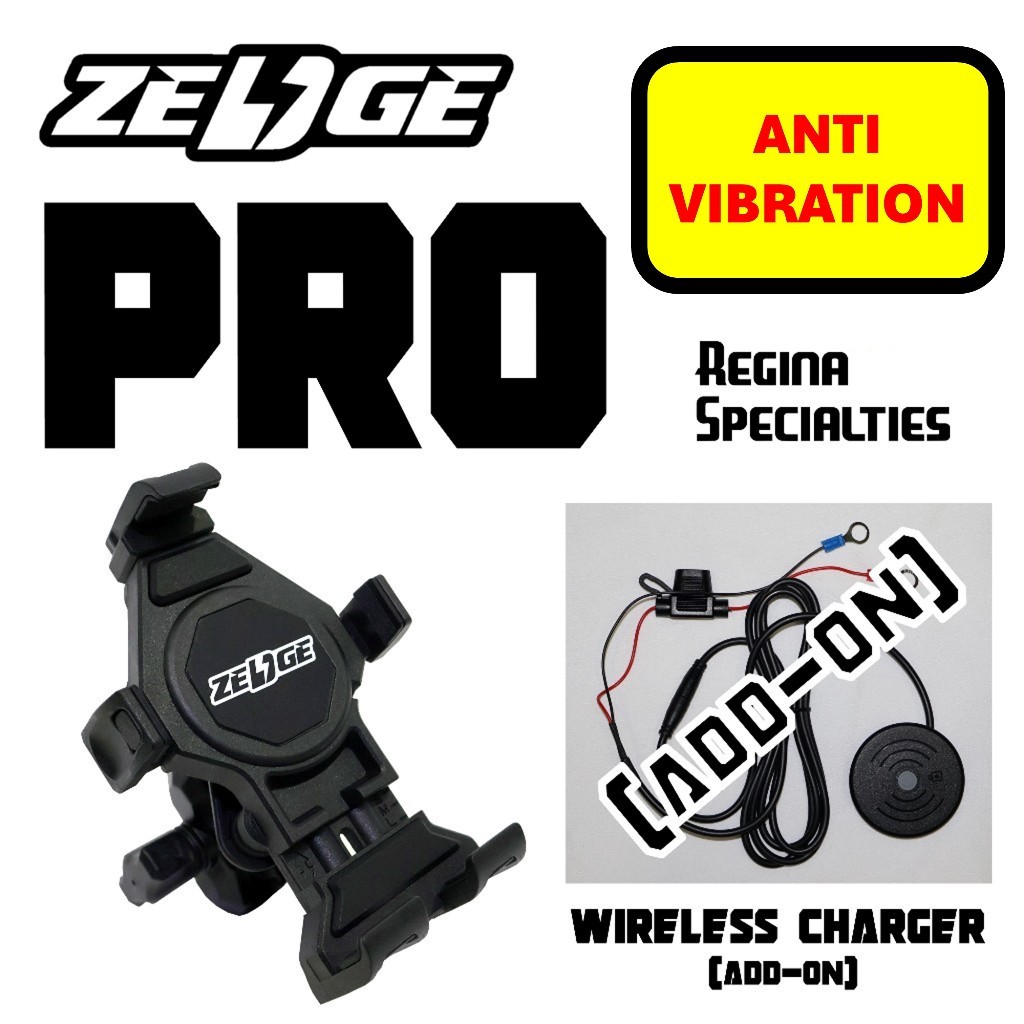 Zedge Motorcycle Phone Holder PRO Handphone Mount (with wireless ...