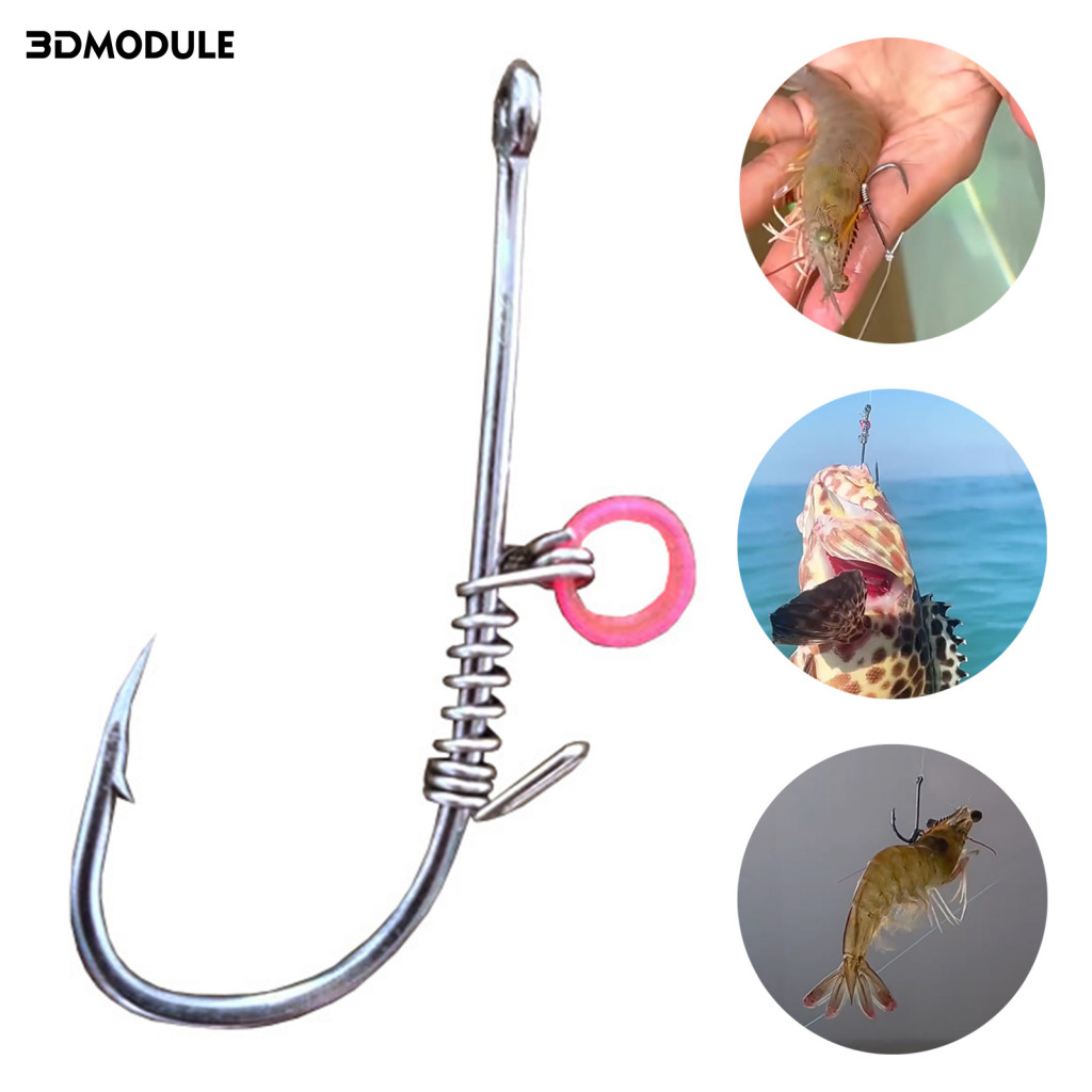 Heavy Duty Fishing Hook Metal Fish Hook 8pcs Live Shrimp Fixing Hook ...