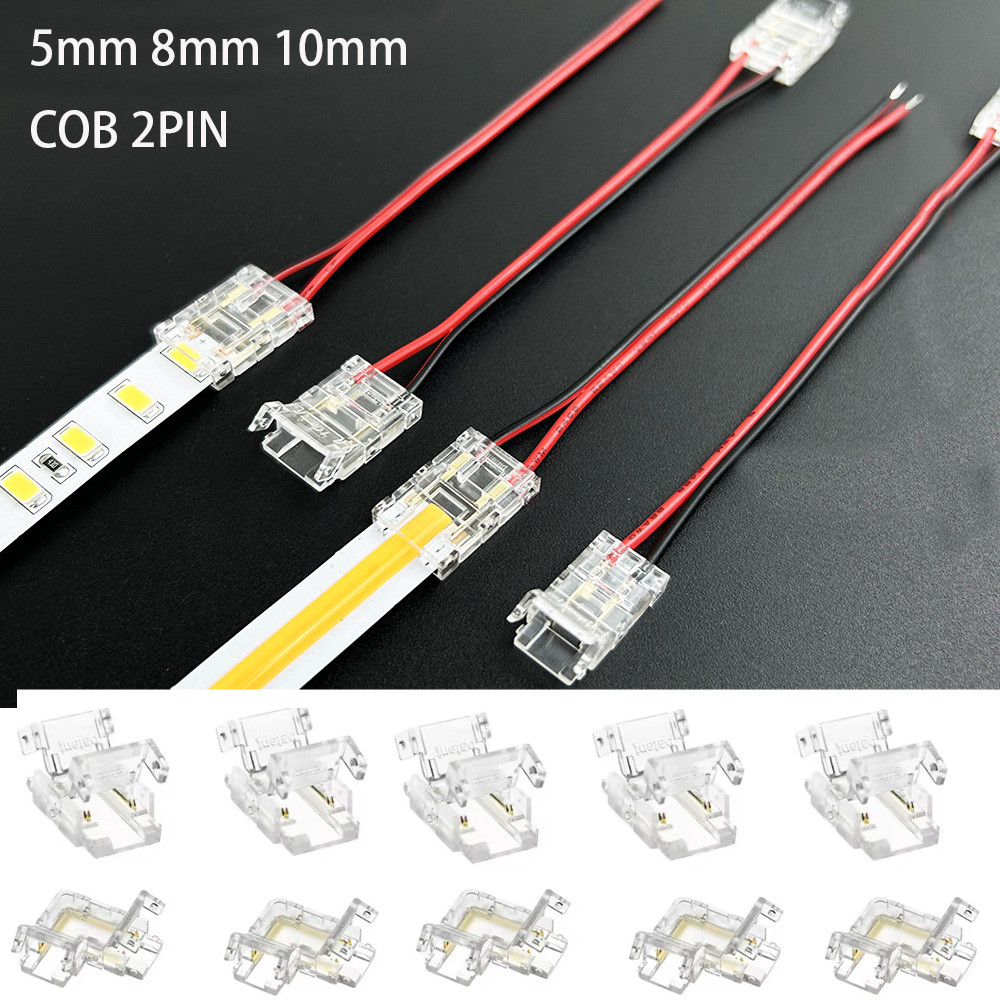 10PCS 5mm 8mm 10mm Free Welding 2pin COB LED Strip L-Shap Corner ...