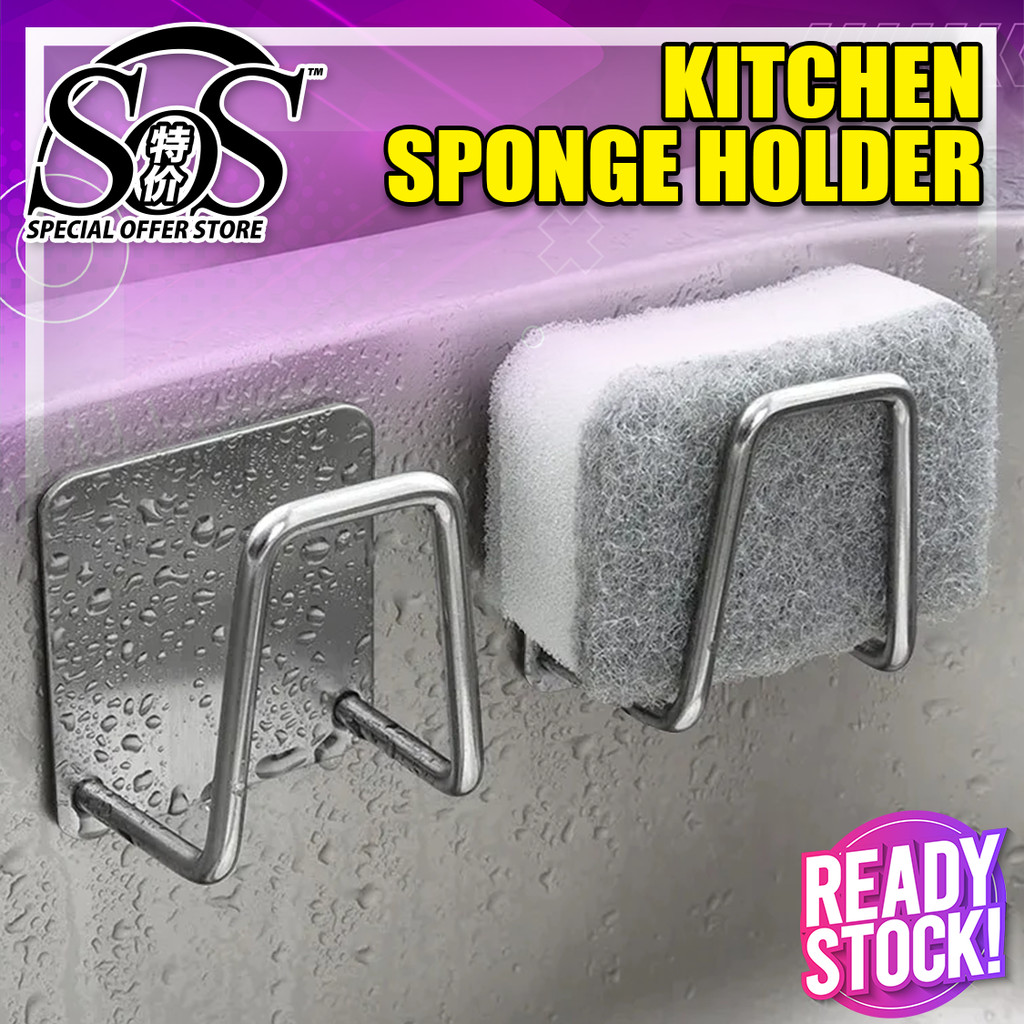 Cleaning Sponge Stainless Steel Kitchen Sponge Holder Sink Sponge ...