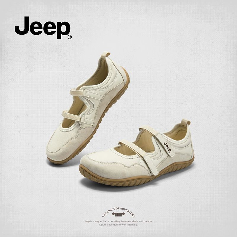 100% Authentic JEEP Flat Bottom Shallow Mouth Mary Jane Shoes Women Hot ...
