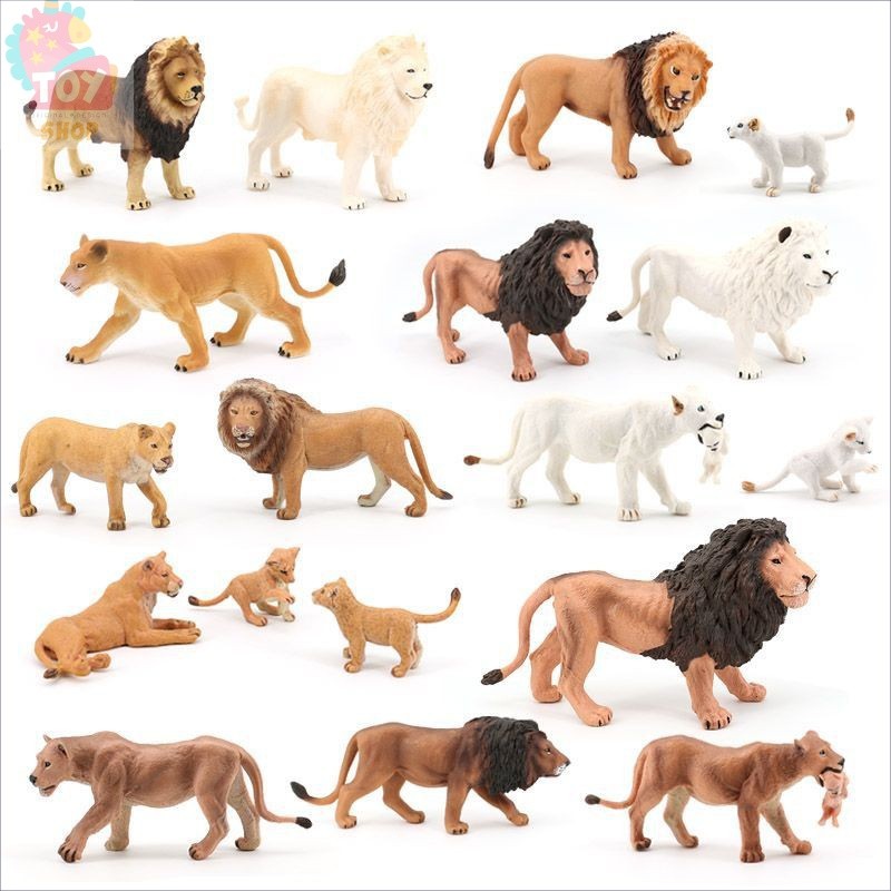 Children Cognitive Toys Simulation Wild Animal Model Solid Plastic Lion ...