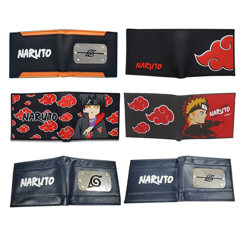 Naruto Naruto Sasuke Konoha Red Cloud Short Wallet Men Wallet SWFR ...