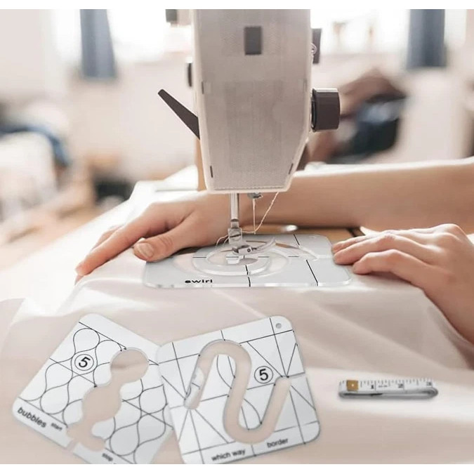 Free - Motion Garment Ruler Set + Foot Attachment,Quilting Rulers ...