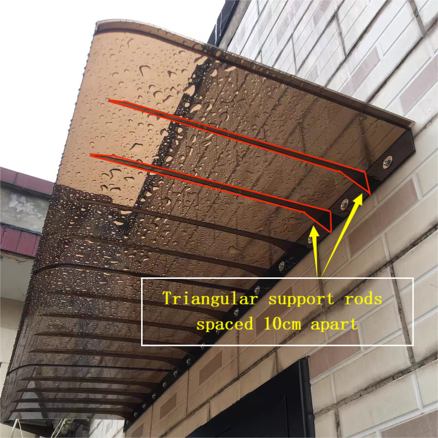 Awning Invisible Canopy 50*100cm Eaves Balcony Patio Cover Rain Strong ...