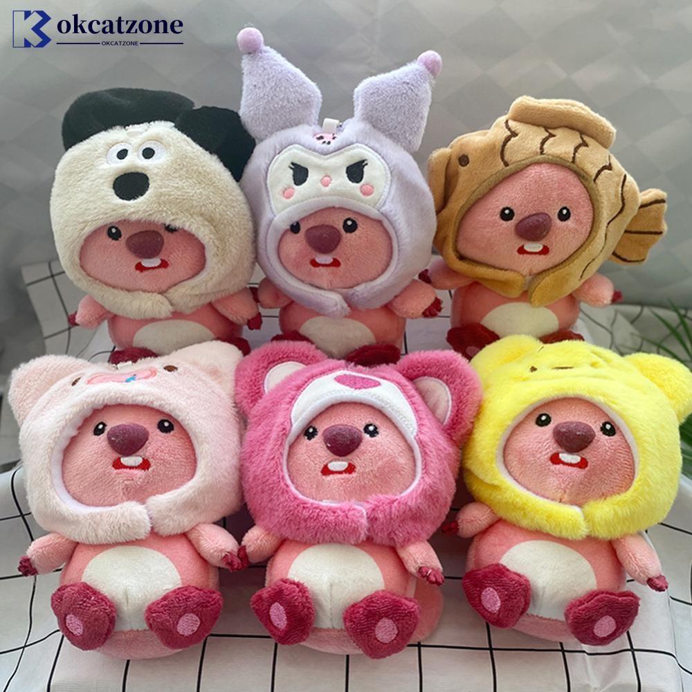 OKCATZONE 15cm Cute Beaver Loopy with Headwear Plush Keyring Pendant ...