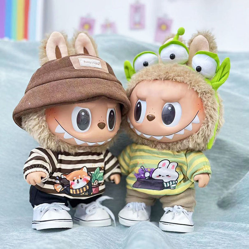 Straw time Clothes 38cm Labubu Vinyl Plush Doll Clothes for Labubu Doll ...