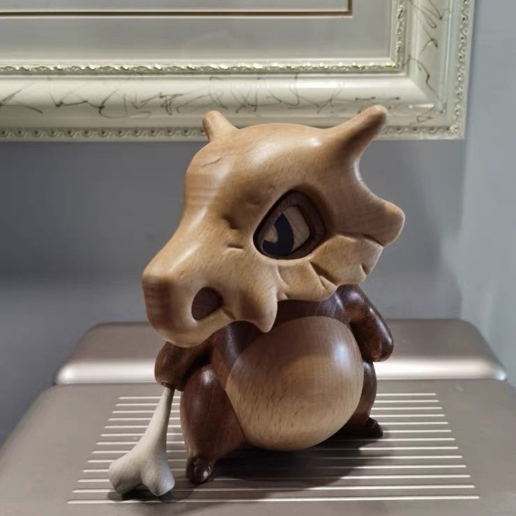 Sg SELLER Solid Wood Carving Pokémon Carraka Creative Wooden Figure ...