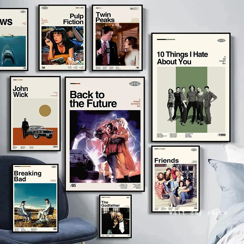 Classic movie Breaking Bad Friends TV series Back To The Future Pulp ...