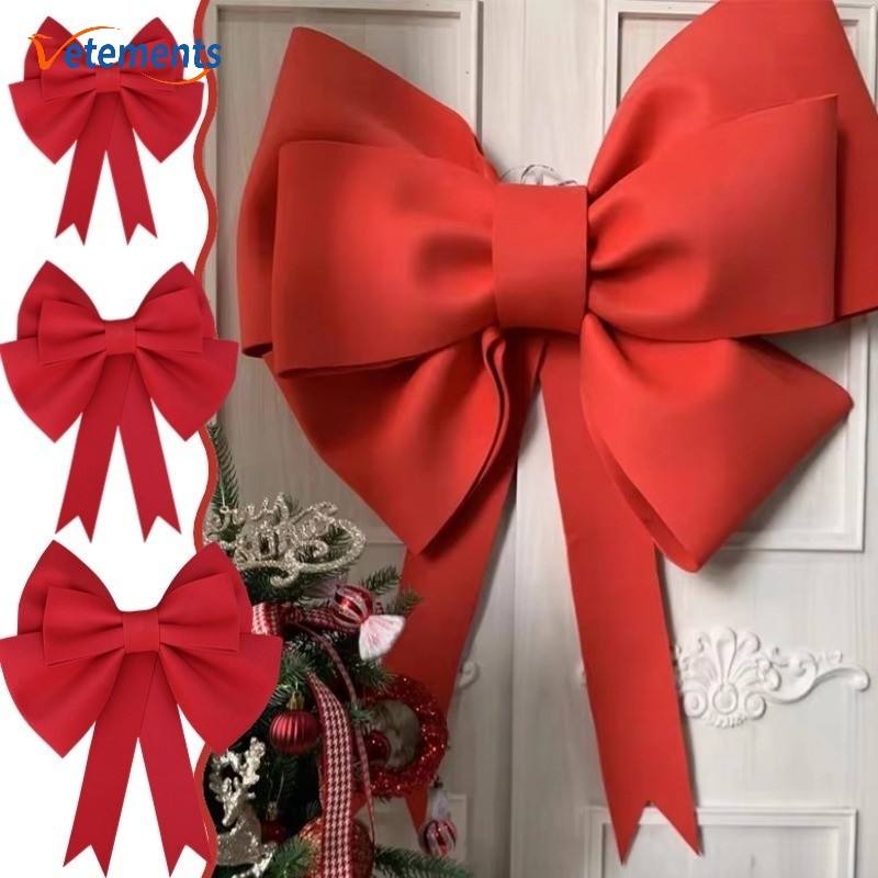 Large Red Bow Christmas Tree Decoration New Year Party Prop - DIY Giant ...