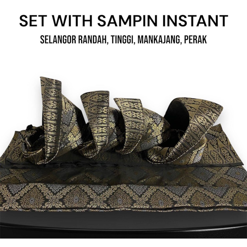 HARI RAYA SET TANJAK SAMPIN INSTANT SONGKET MELAYU GOLD SERIES Songket ...