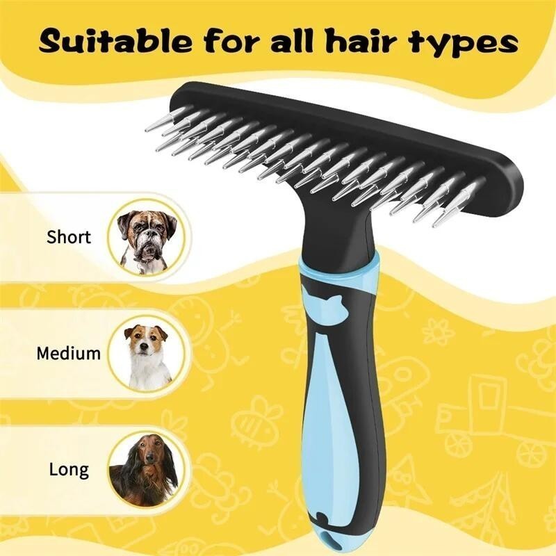 Dog Rake Deshedding Dematting Brush Comb Undercoat Rake for Dogs Cats ...
