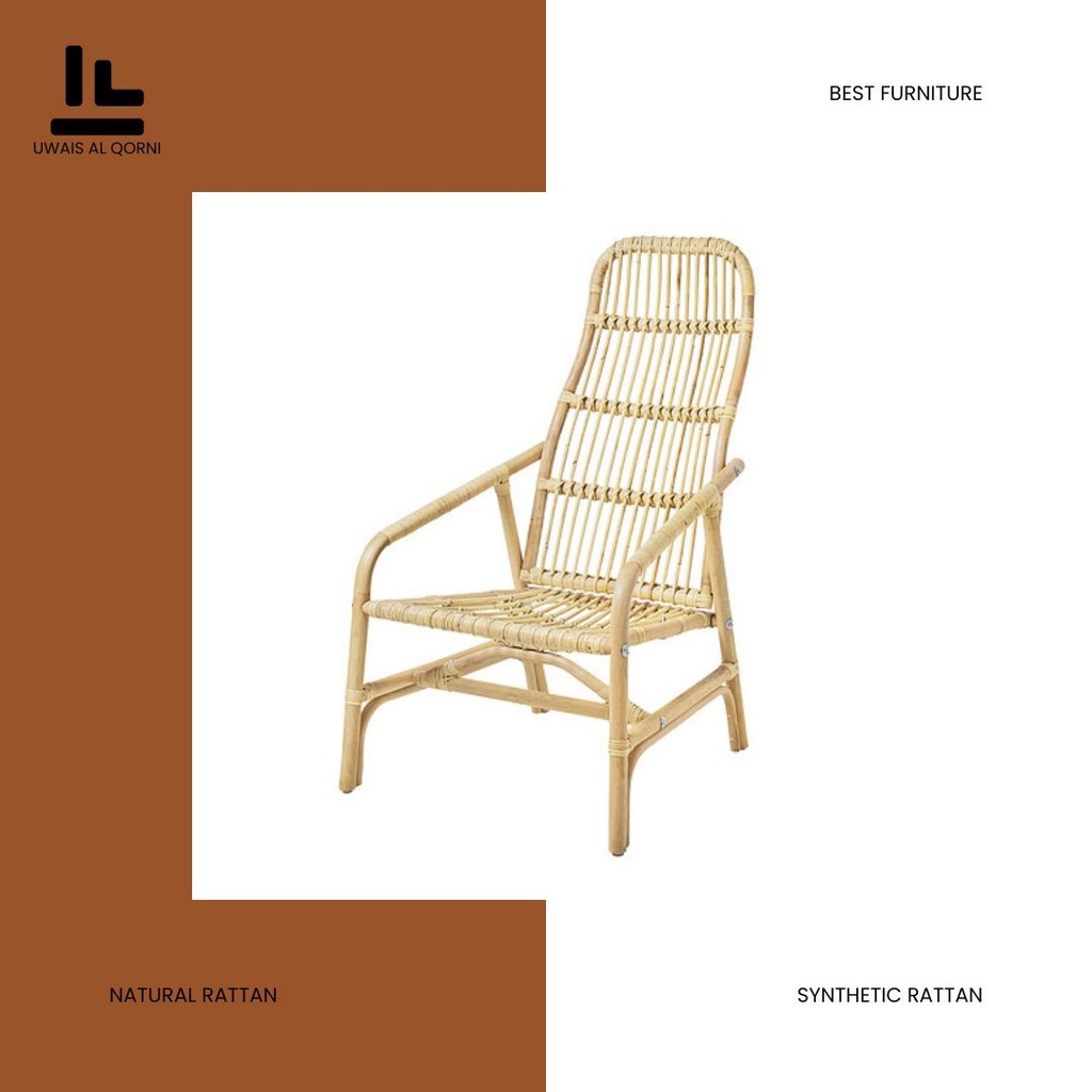 Minimalist Rattan Patio Chair Natural Rattan Frame Mandol Set Seat ...