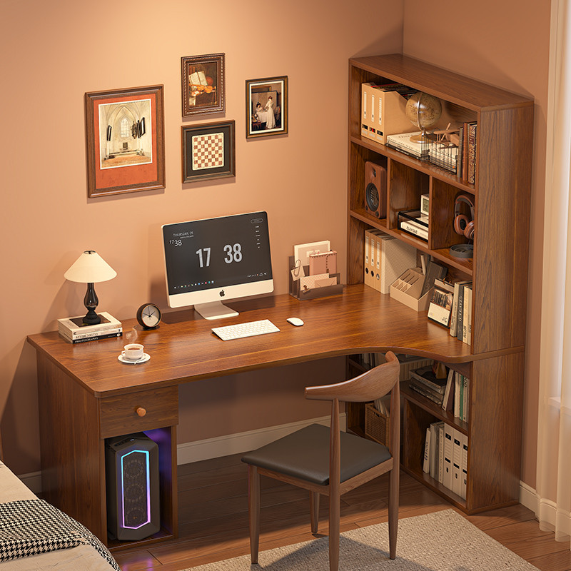 Solid Wood Corner Desk for Students, Home Study Desk with Integrated ...