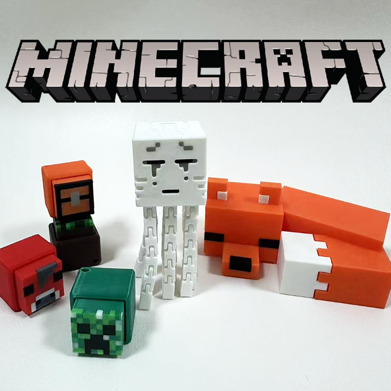 Minecraft 3D Printing Toy Ghast Fox Creeper Keyboard Decompression Toy ...