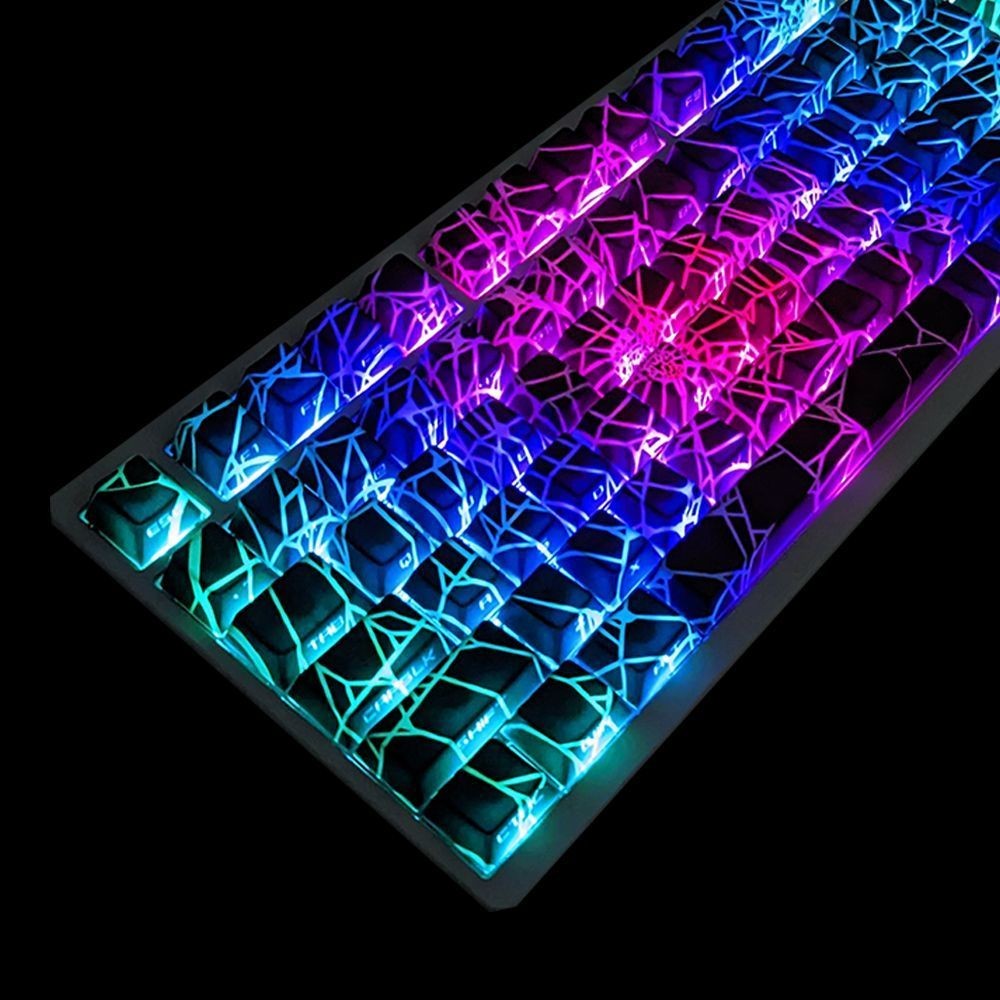 SPIDER WEB Version Pattern cherry Profile pbt Keycap Set 130-key ...