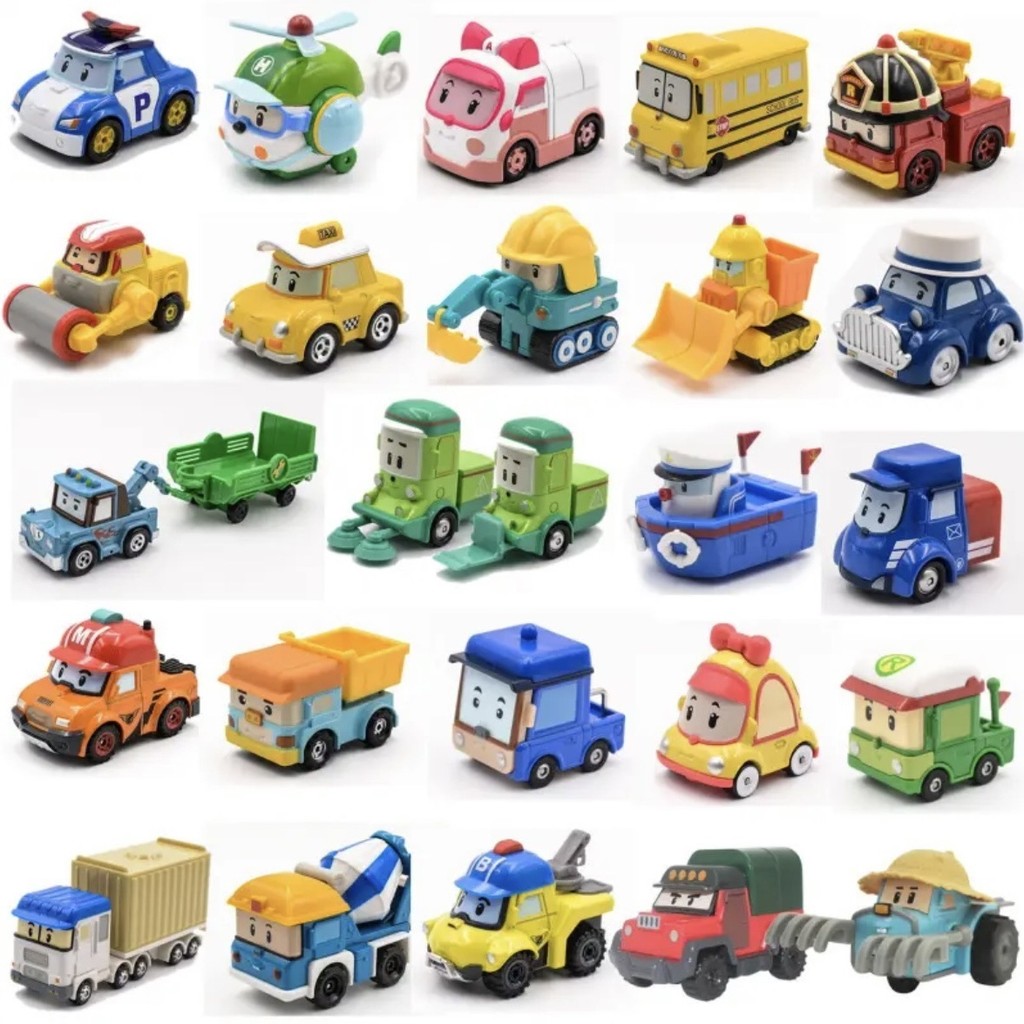 Poli Polly Police Car Alloy Silver Glitter Amba Haili Fire Truck School ...