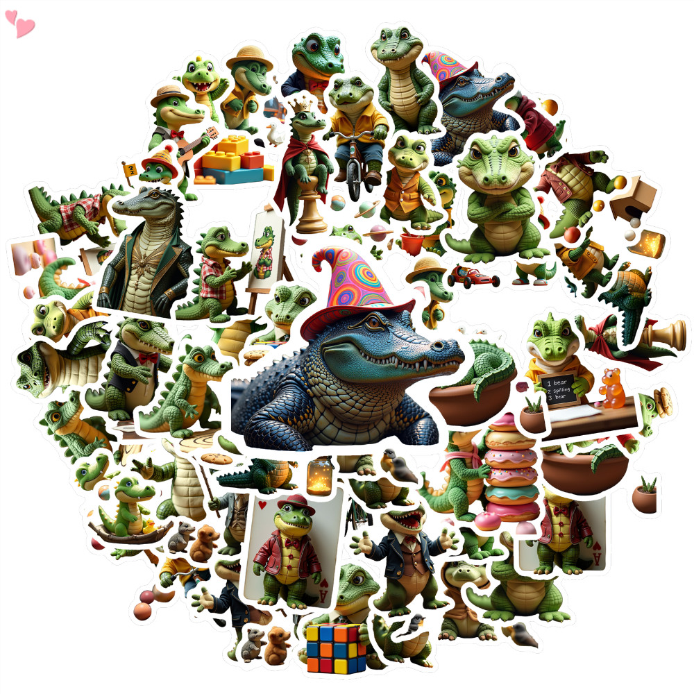 Funny Crocodile Stickers Cartoon Alligator Vinyl Waterproof Sticker for ...
