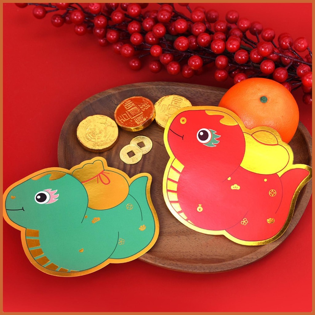 Chinese New Year Snake Red Envelopes 6X Cartoon Lunar New Year of the ...