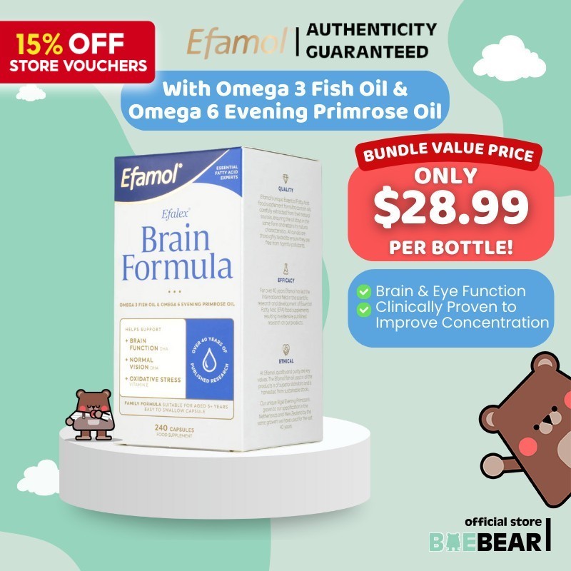 Efamol Brain Formula 240 Capsules Suitable for Kids 5+ Years & Adults ...