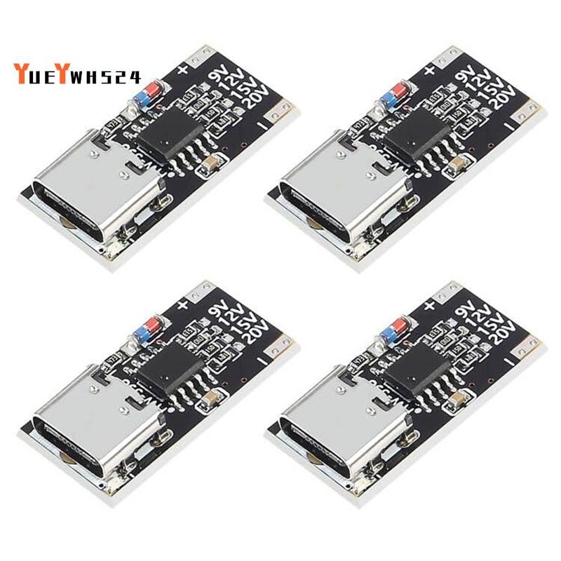 4PCS USB-C PD Trigger Board Module PD/QC Decoy Board Fast Charge USB Type-C to 12VPower Delivery ...