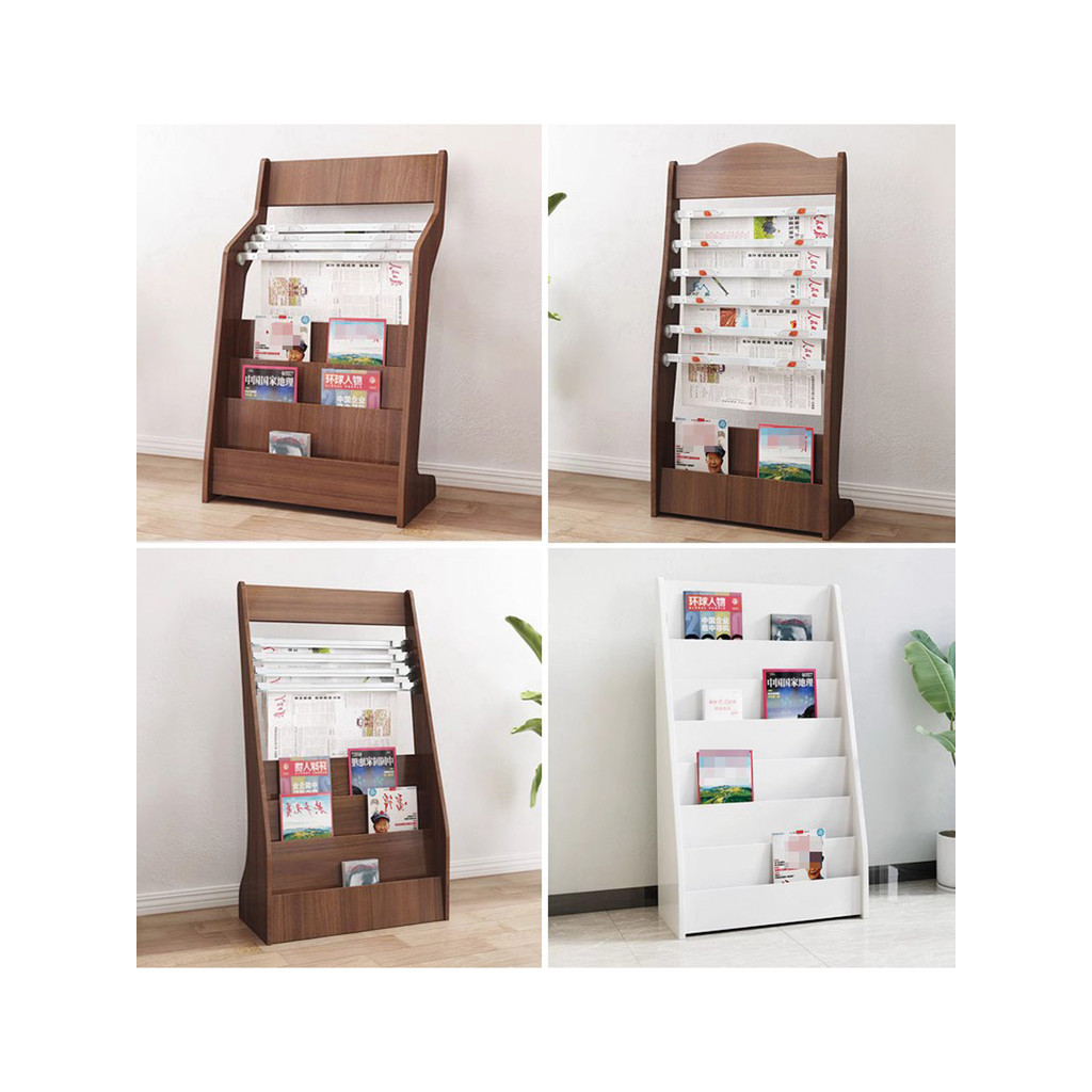 [48H Shipping] Newspaper Rack, Wooden Magazine Rack, Floor-standing ...