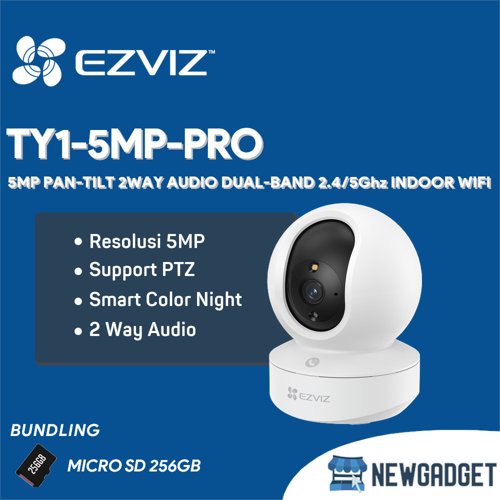 EZVIZ TY1-5MP-PRO 5MP PAN-TILT 2WAY AUDIO DUAL-BAND 2.4/5GHZ INDOOR ...