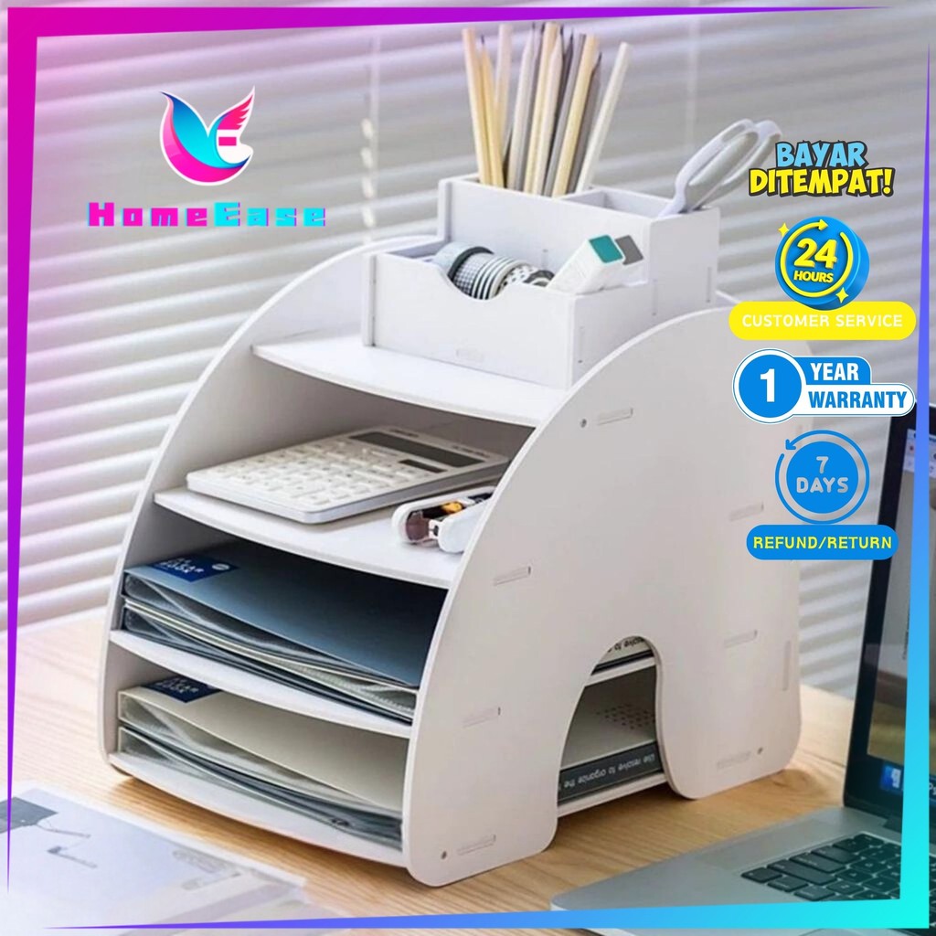 HomeEase - File Organizer Rack Document Holder Rack Magazine Container ...