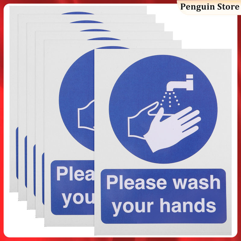 Hand Wash Sign Employee Washing Labels Stickers Please Your Decal ...